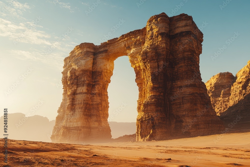 Giant Natural Stone Arch Formation in Al Ula, Saudi Arabia During ...
