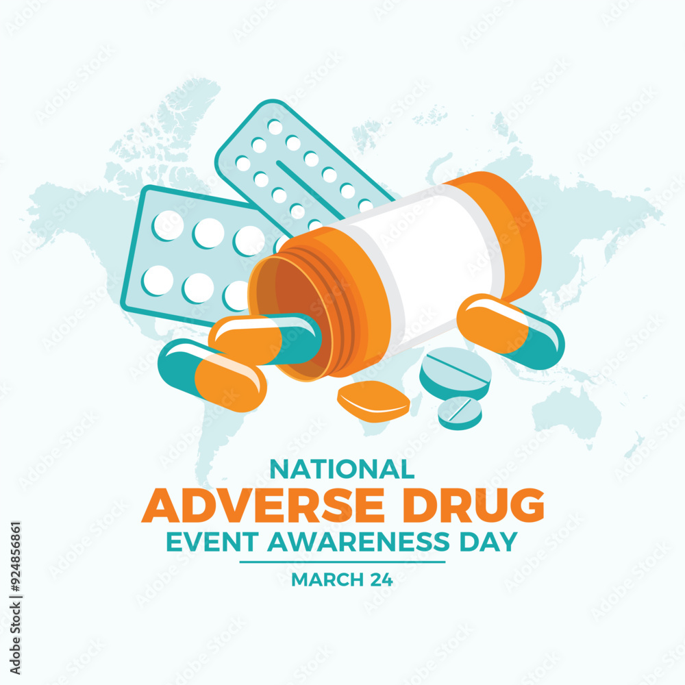 National Adverse Drug Event Awareness Day poster vector illustration ...
