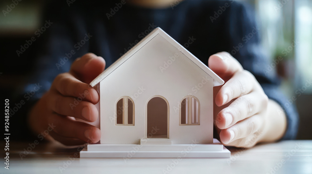 person is holding up an architectural model of their house, showcasing ...