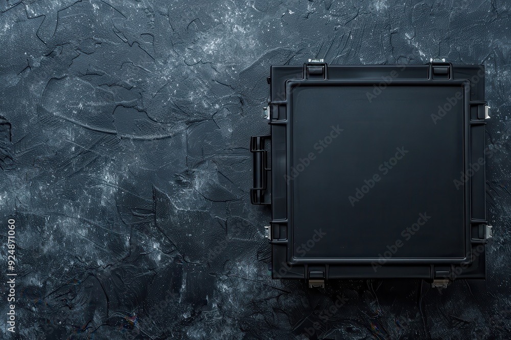 Tool Box. Topview of Square Black Tool Box on Granite Board Background ...