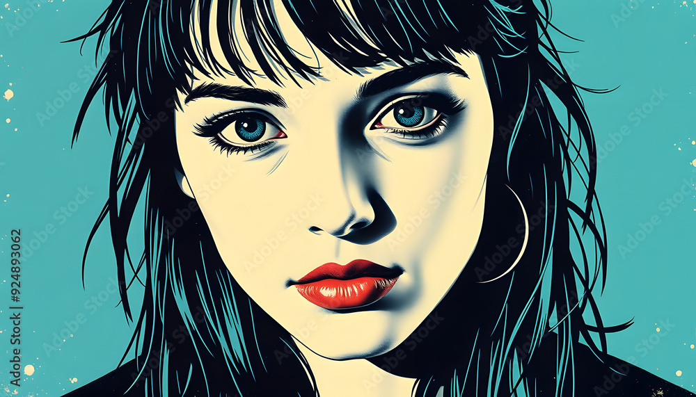 Grunge-inspired 90s portrait with a mezzotint photocopy look for a ...