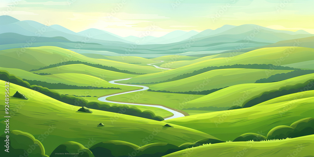 Valley Views: Rolling Hills and Vast Valleys - Picture a background ...