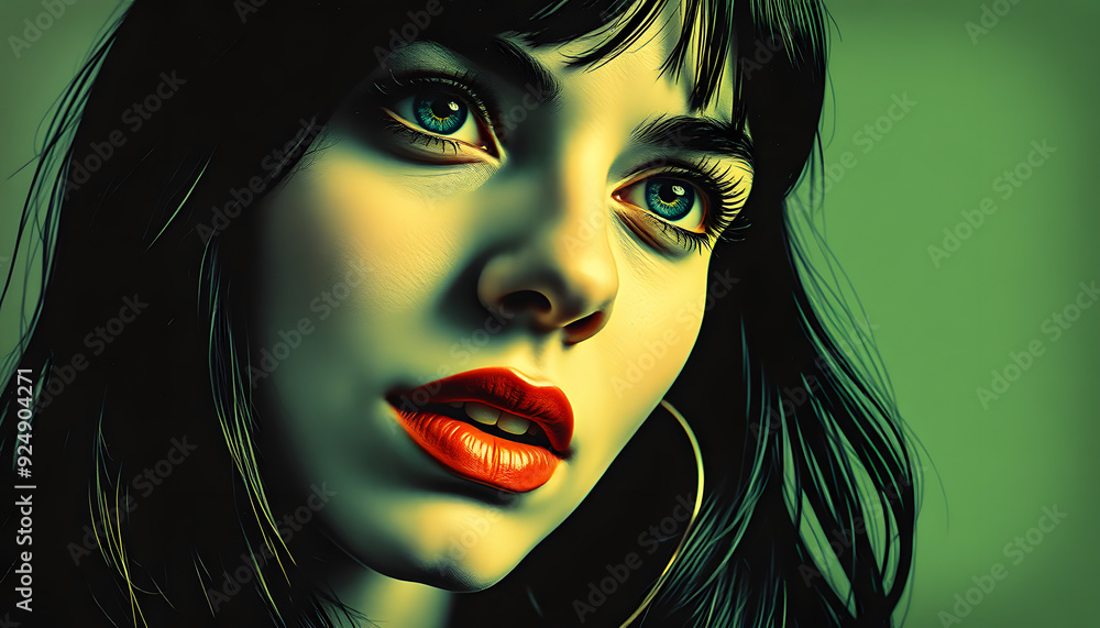 Grunge-inspired 90s portrait with a mezzotint photocopy look for a ...