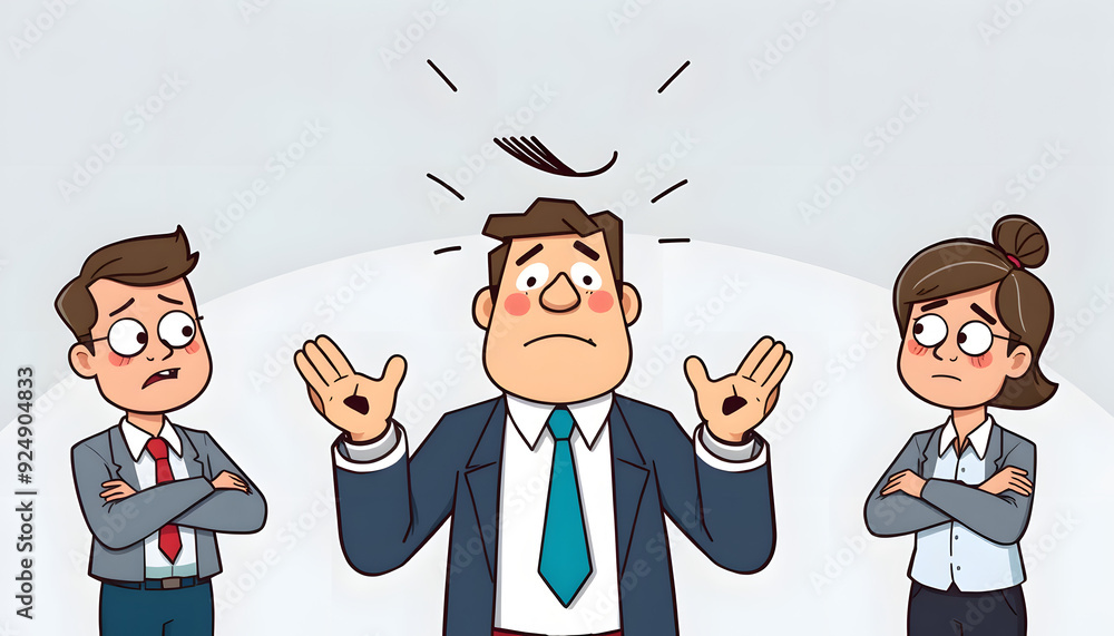 Business cartoon showing a leader stressing out over poor sales results ...
