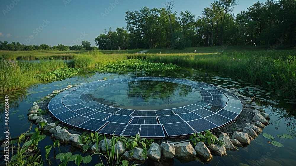 Solar Cells with a Water Reservoir: Solar cells installed around a ...