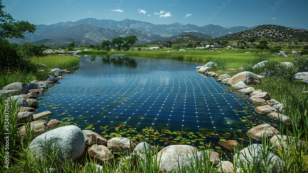 Solar Cells with a Water Reservoir: Solar cells installed around a ...