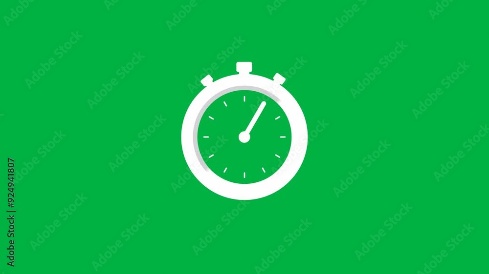 10 Second Stopwatch Countdown Timer Landscape Green Screen Stock ビデオ ...
