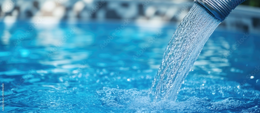 Water flow in the pool Plastic nozzle Operation of Electric Filter Pump ...