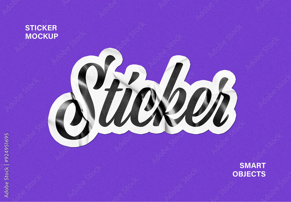 Wrinkled Sticker Mockup Stock Template | Adobe Stock