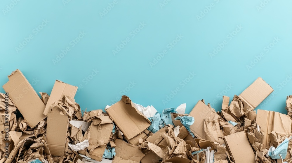Cardboard Recycling: Eco-Friendly Waste Management - A pile of shredded ...