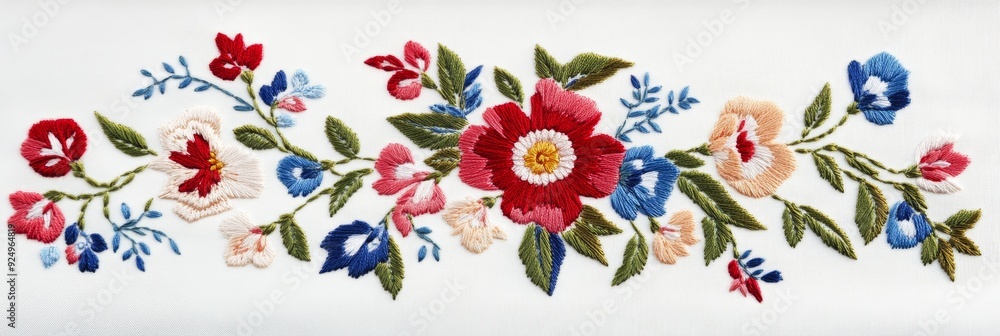 Delicate Embroidery Floral Border Design - A beautiful embroidery ...