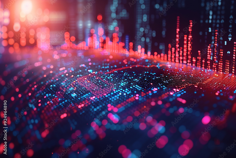 abstract technology background showcases a dynamic market chart ...