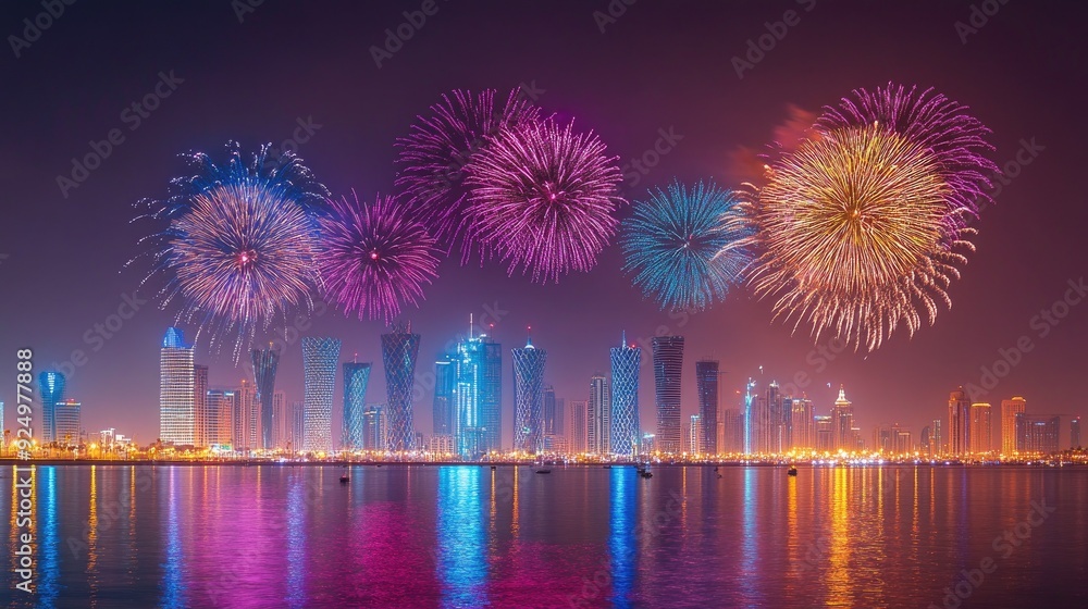 Doha's Festive Fireworks: Magnificent fireworks display over Doha ...