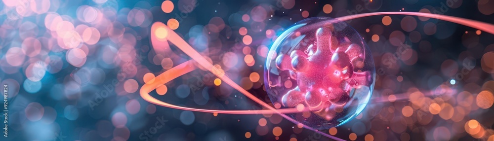 Atomic nucleus, dense core, side view, source of atomic energy, robotic ...