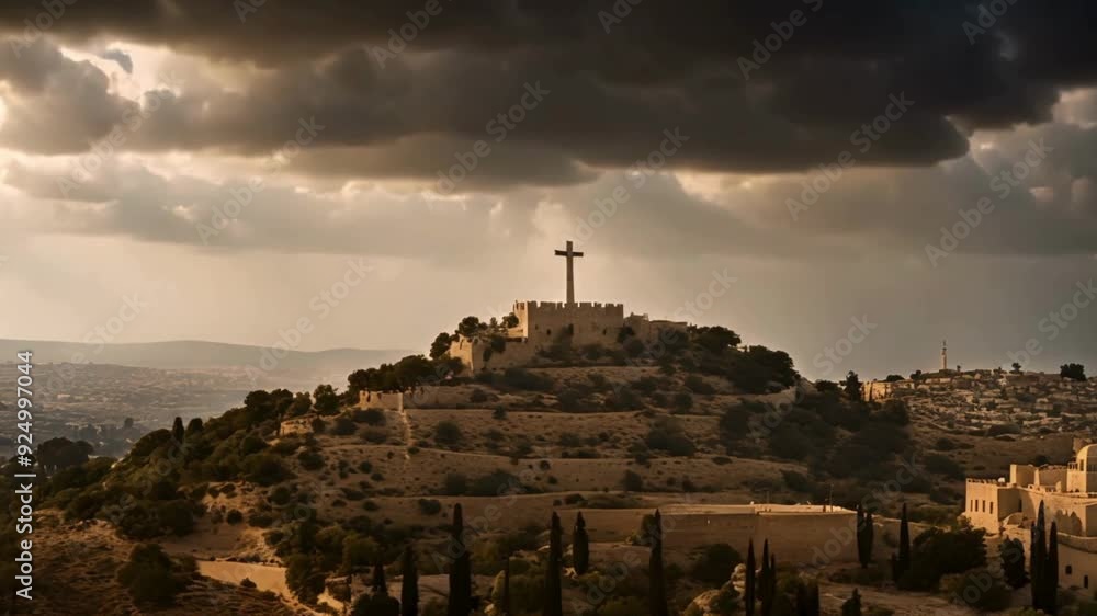 Located just beyond the ancient walls of Jerusalem, Calvary hill is where Jesus Christ was ...