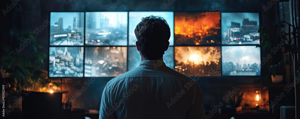 Filmmaker generating AI-powered storyboards, illustrating the ...