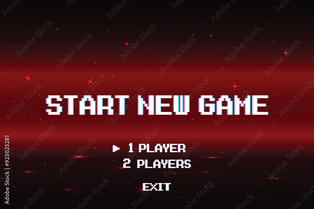 START NEW GAME play .pixel art .8 bit game. retro game. for game assets ...