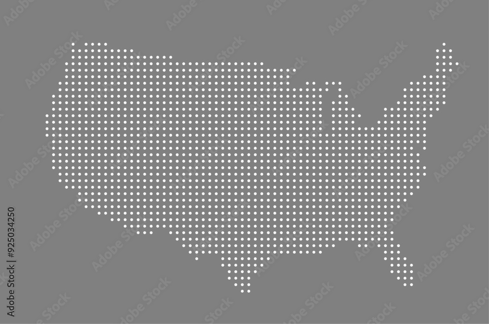 U.S. maps, dots, circles, middle - objects, icons, symbols, pictograms ...