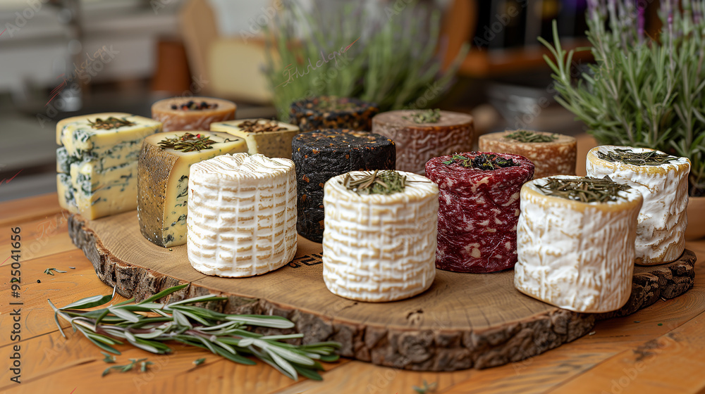 Colorful different cheeses on a white table, in a high resolution photo ...