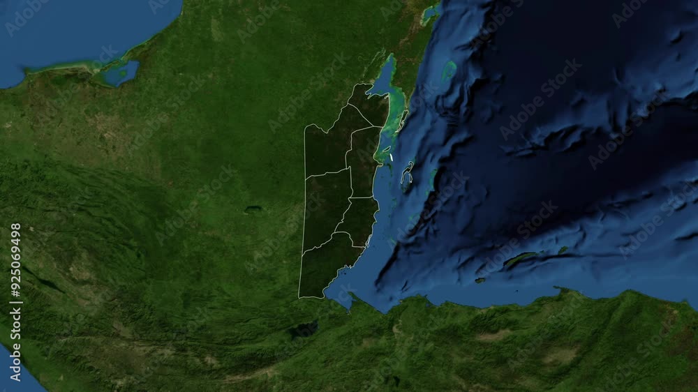 Zoom from Earth to Belize. (with Provinces) World map province ...