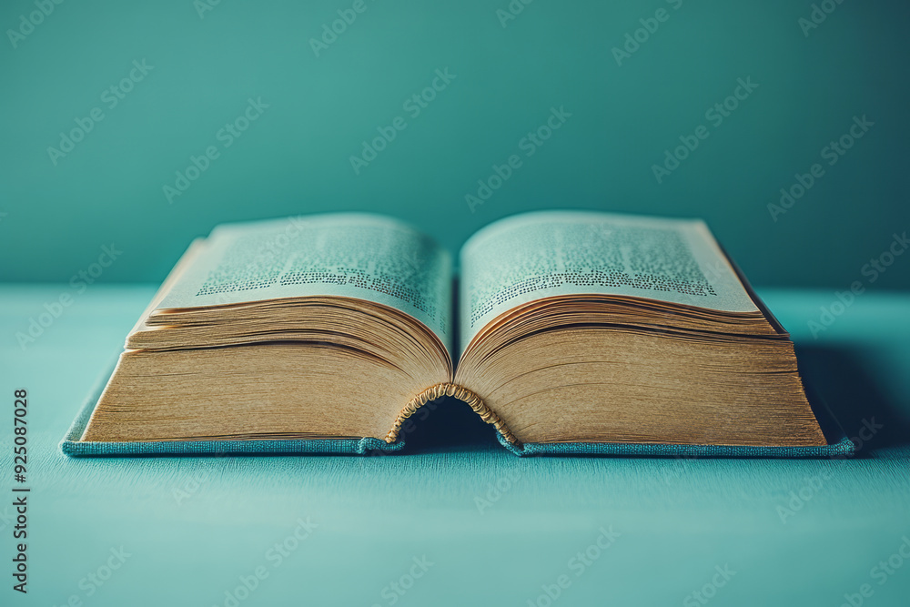 A coding book with a bookmark, isolated on a pastel mint green ...