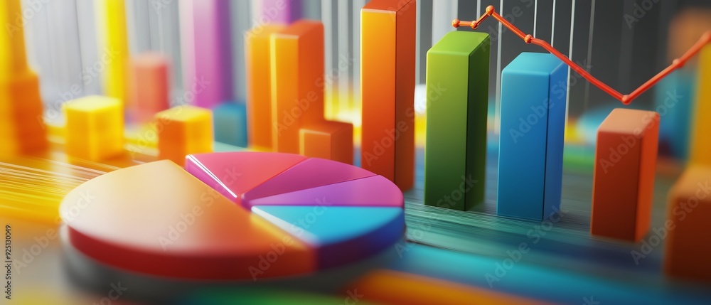 Vibrant data visualization featuring colorful charts and graphs to ...