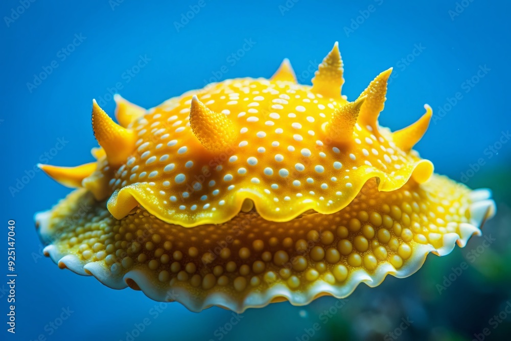 Vibrant yellow sea lemon, a type of nudibranch sea slug, showcases ...