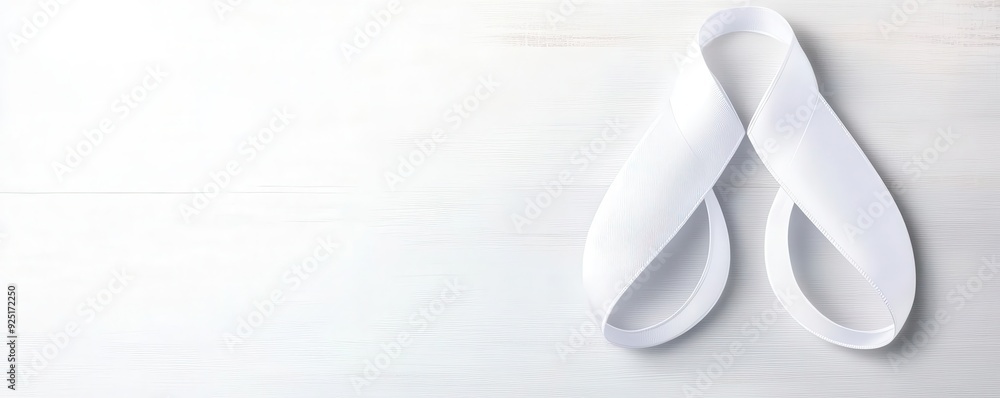 White ribbon forming the outline of lungs, sleek and elegant ...