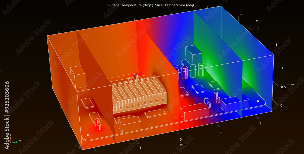 Computer 3d Modeling Of The Printed Circuit Board Of An Electronic Device Thermal Analysis