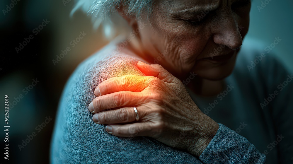 Persistent shoulder pain radiating from the rotator cuff, often ...