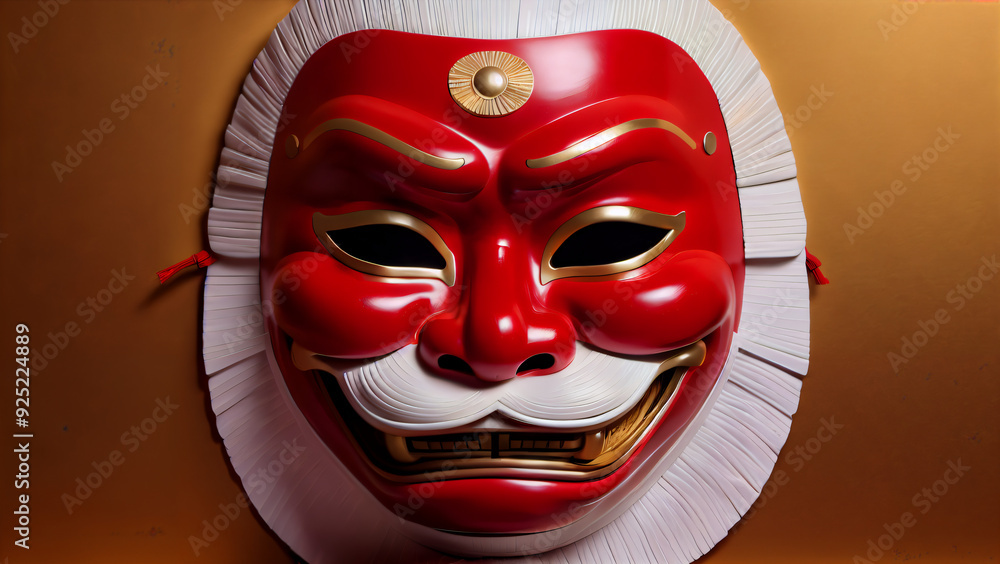 Traditional Japanese Mask: A modern take on cultural symbols with gold ...
