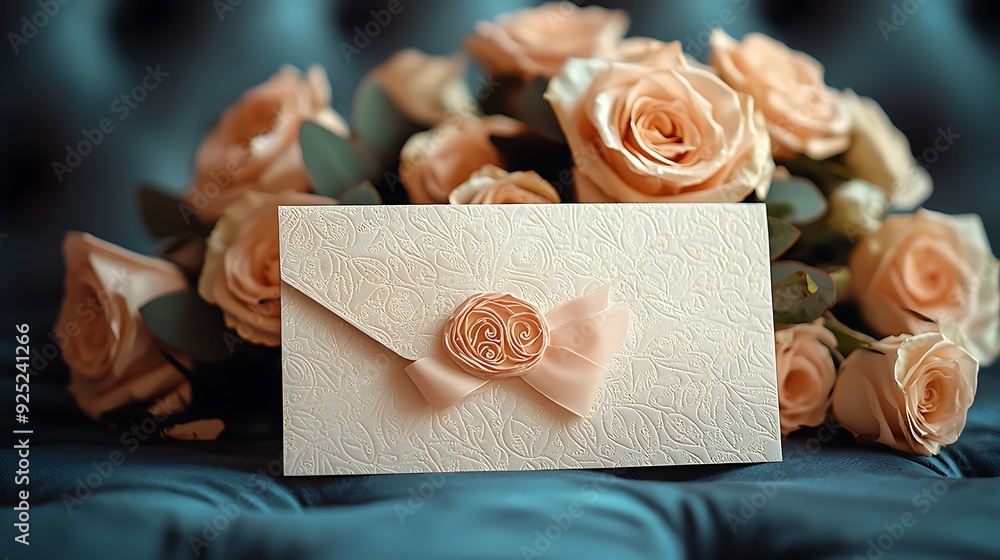 An 8K resolution photo of invitation card preparation, focusing on ...