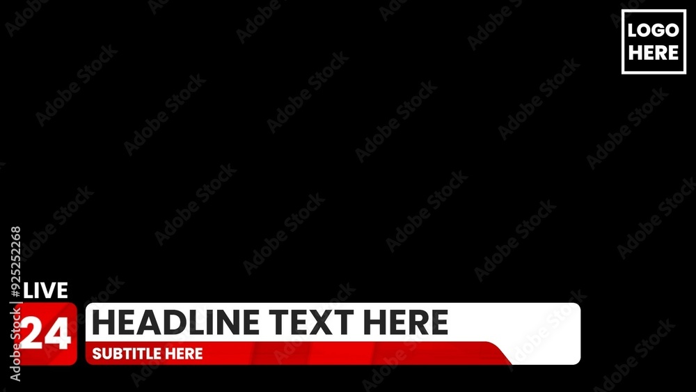 Breaking News Live Information Bar with Subtitle Stock Template | Adobe ...