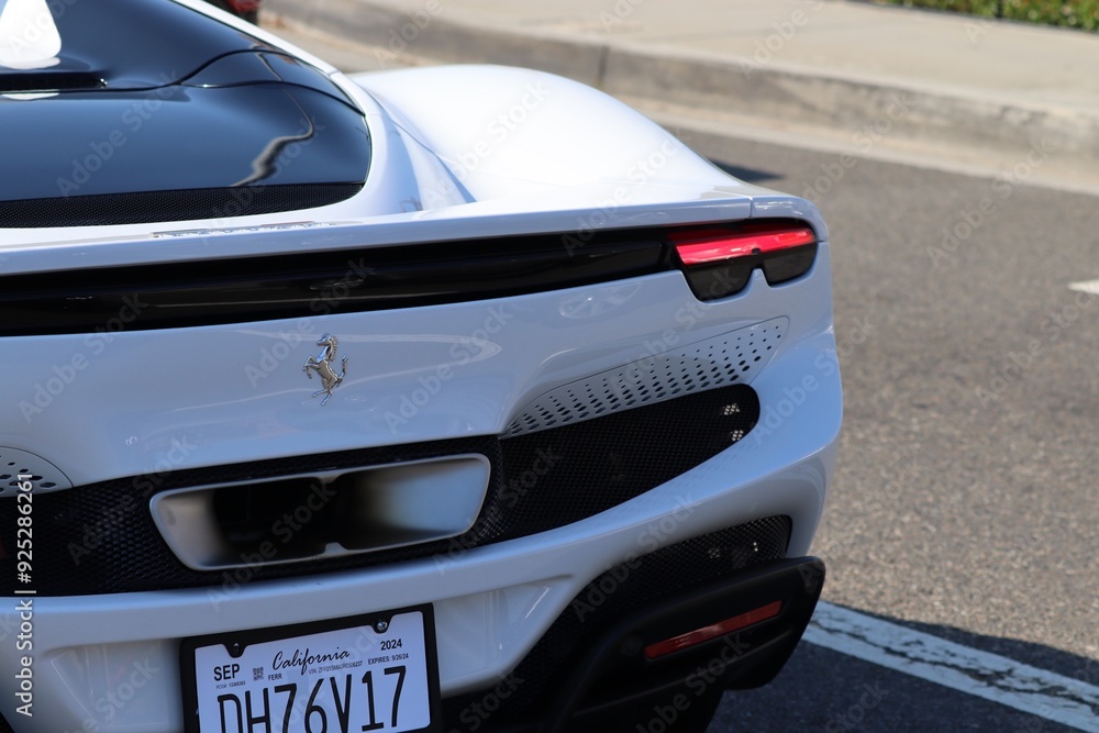 Electric Ferrari 296 GTB Sports Car in Newport Beach, California Stock ...