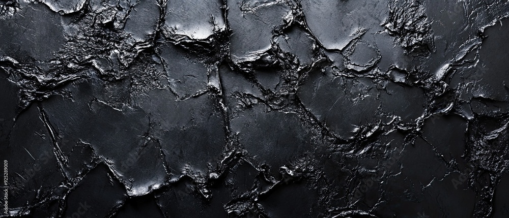 Deep black metal texture with subtle reflective sheen and rugged ...