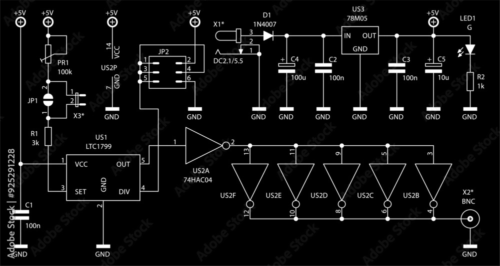 Schematic diagram of electronic device. Vector drawing electrical ...