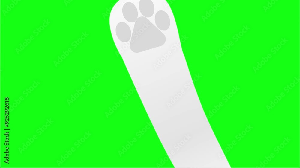 Animation of a transition slide with a cat's paw on a green background ...
