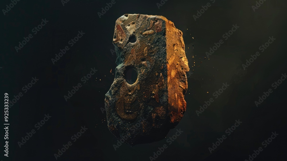 Abstract picture minimal model art ancient object with crack represent ...