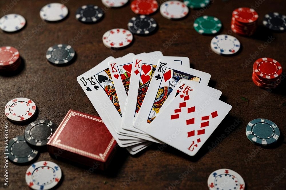 Playing cards are scattered on table. Background of scattered deck of ...