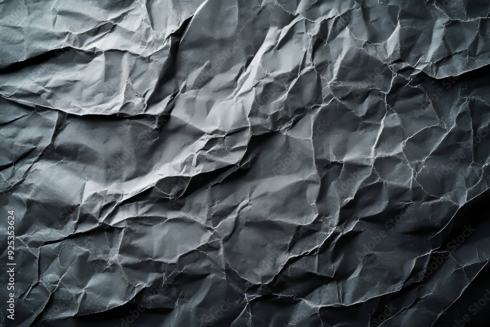 Crumpled texture. Wrinkled paper. Gray color used old film aged foil ...