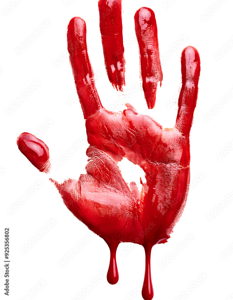 Blood-Soaked Handprint: Dripping Red Horror Stock Photo | Adobe Stock