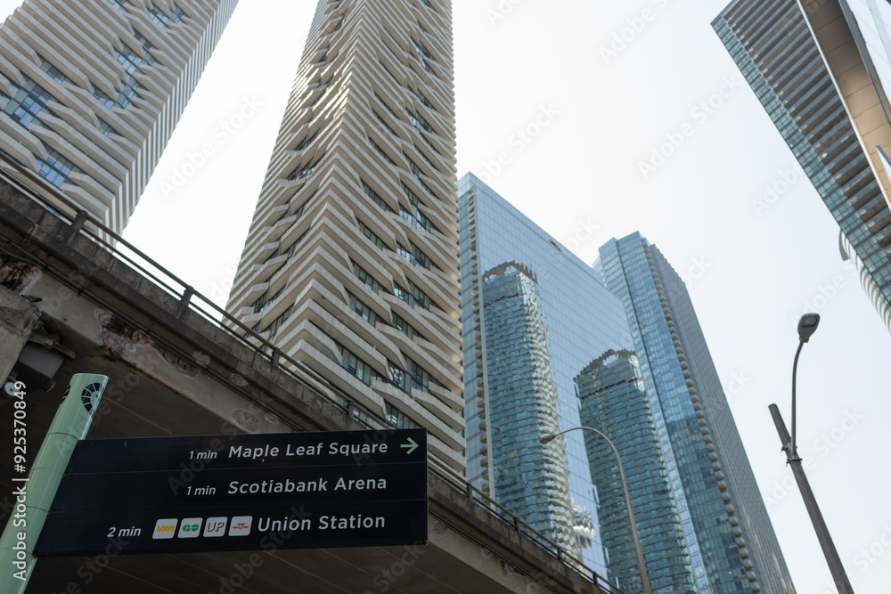 City of Toronto compass location marker with directions to Maple Leaf ...