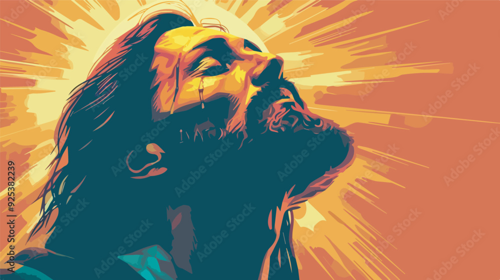 Jesus Christ looking up to heaven spiritual religious figure ...