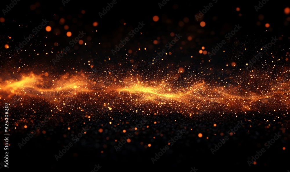 Fire embers particles over black background. Fire sparks background ...