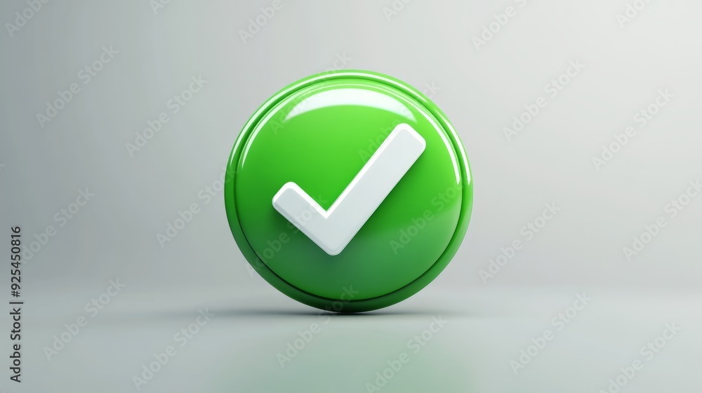 3d check icon, checklist tick, done mark. Vector realistic plastic ...