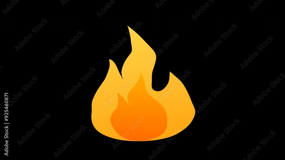 Cartoon fire element on transparent background. Pre-rendered with alpha ...