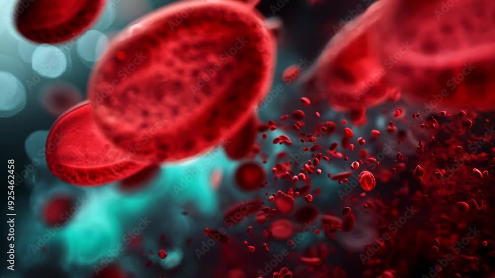 Macro Photography of Red Blood Cells in Detail with Dramatic Lighting ...