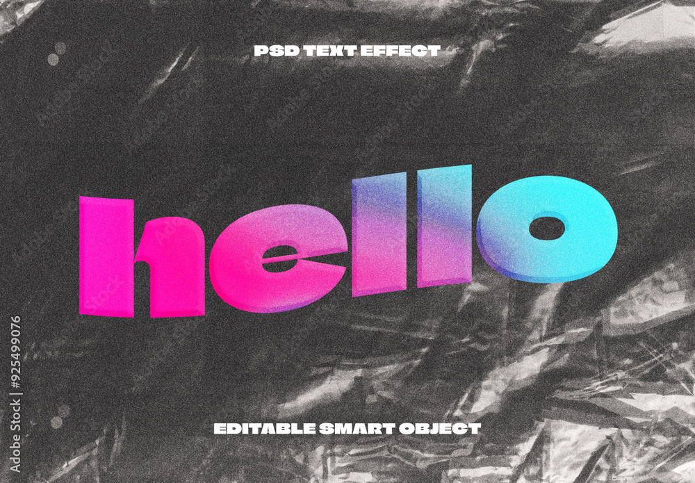 Vibrant Wavy Text Effect with Grainy Texture Stock Template | Adobe Stock