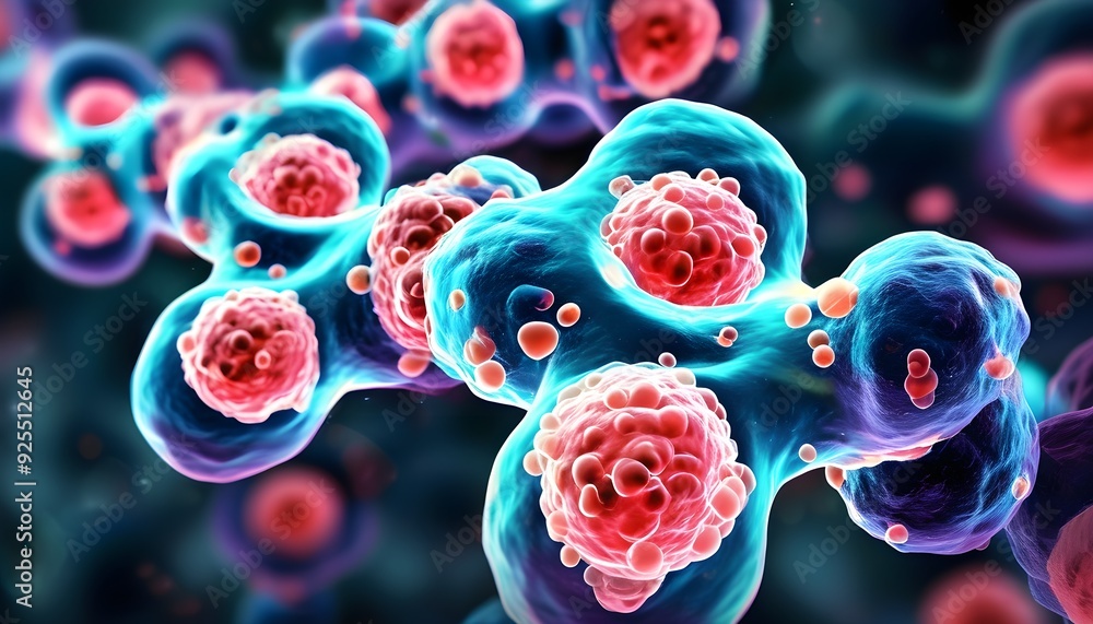 The cell and molecular structure under the microscope reveals the ...