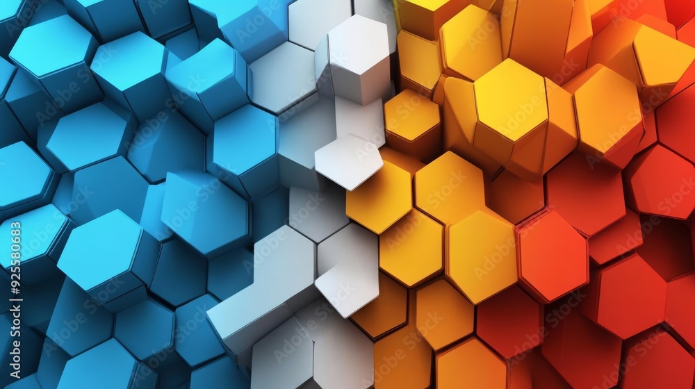 Vibrant 3D geometric design with overlapping shapes and detailed ...